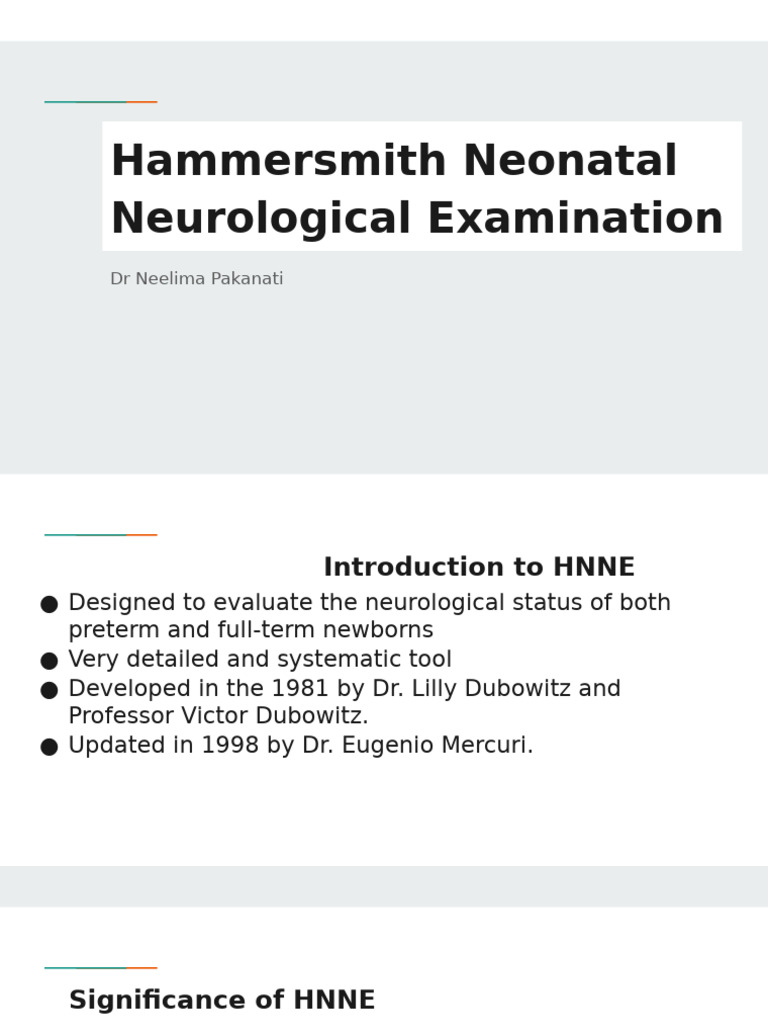 Hammersmith Neonatal Exam Overview | PDF