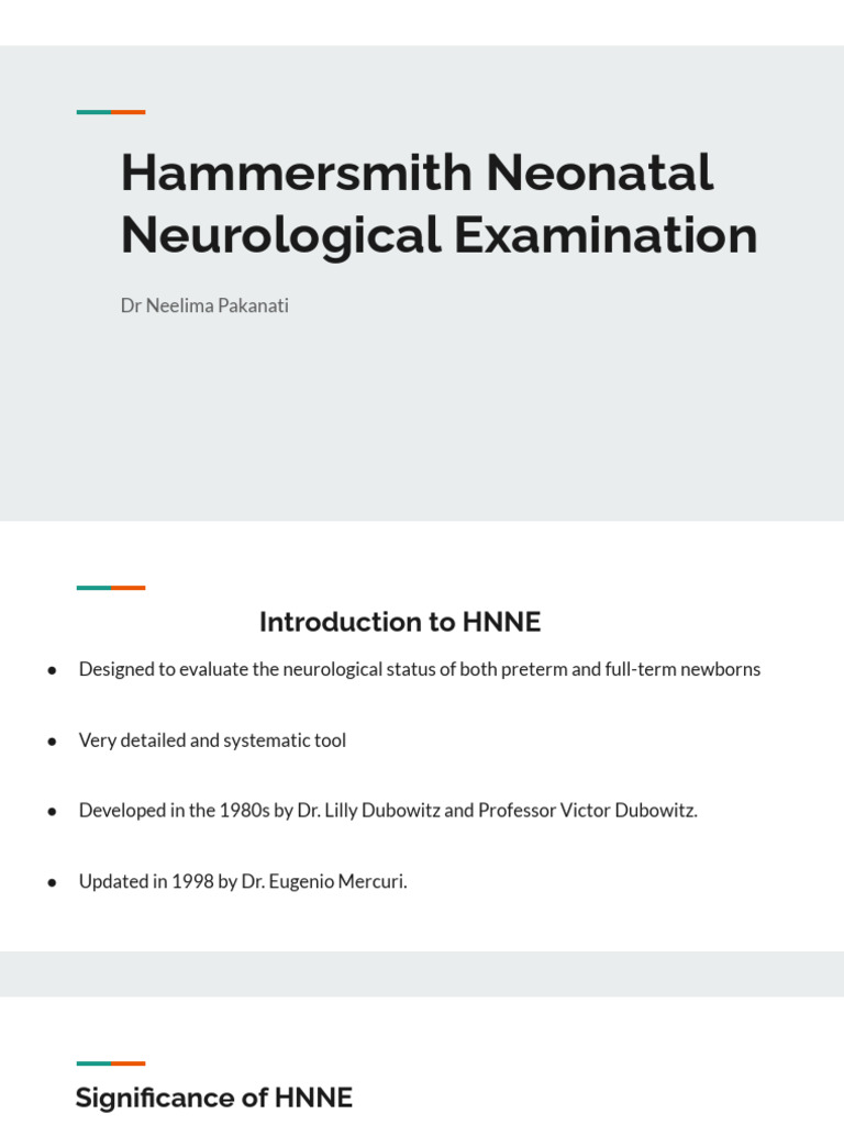 Hammersmith Neonatal Neurological Examination | PDF