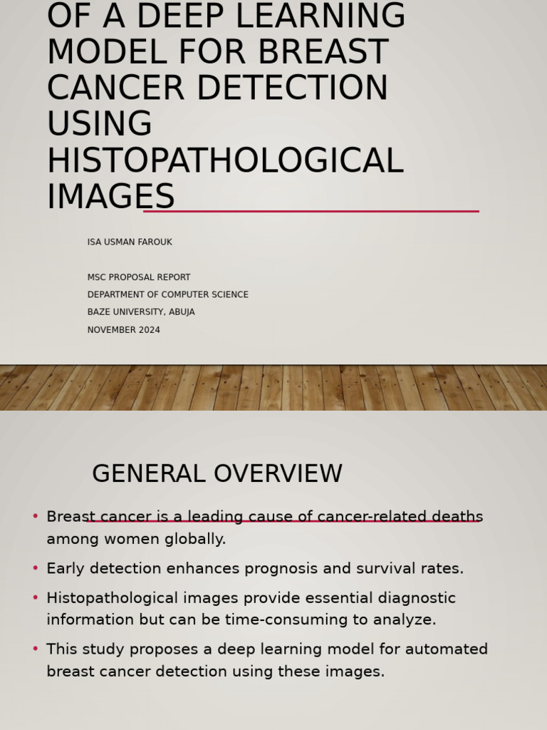 Deep Learning Model Breast Cancer Detection Presentation Isa Usman ...