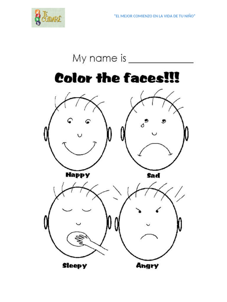 Worksheet 1 - Color Faces | PDF