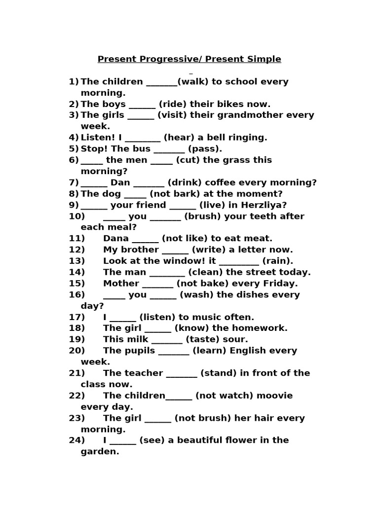 Present Progressive Simple 2 | PDF