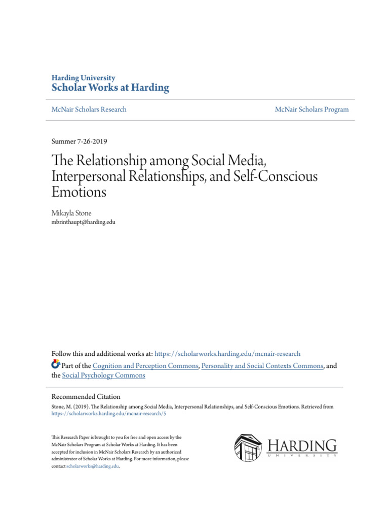 Social Media's Impact on Relationships and Emotions | PDF | Shame ...