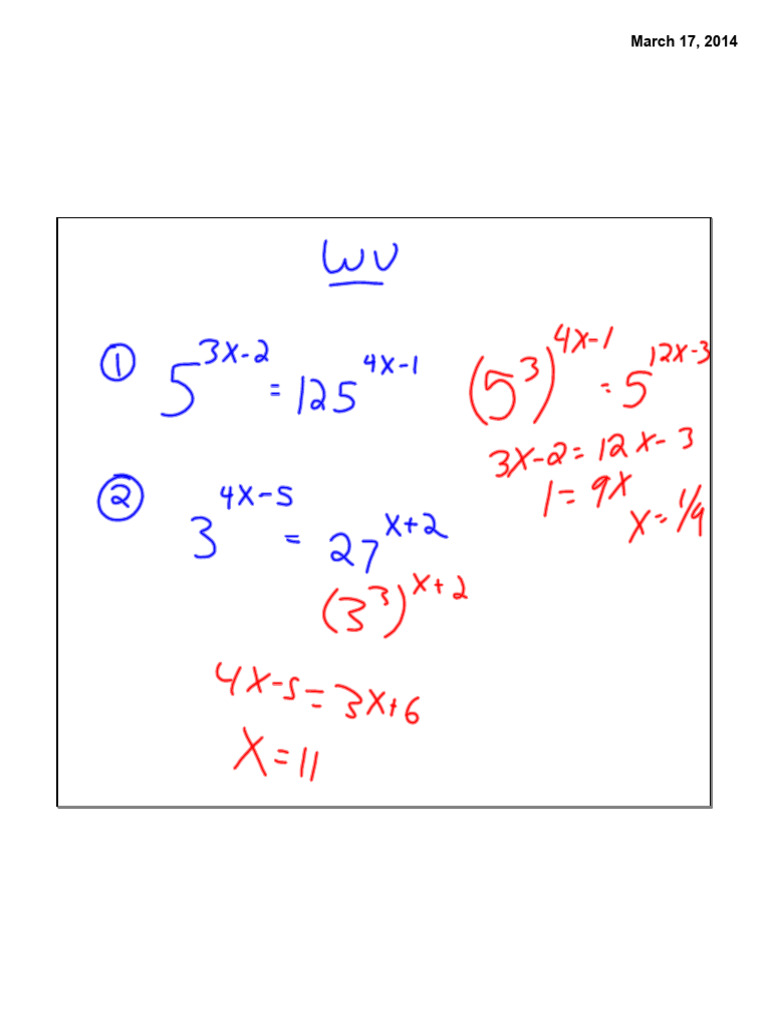 Exponential Equations & Inequalities | PDF
