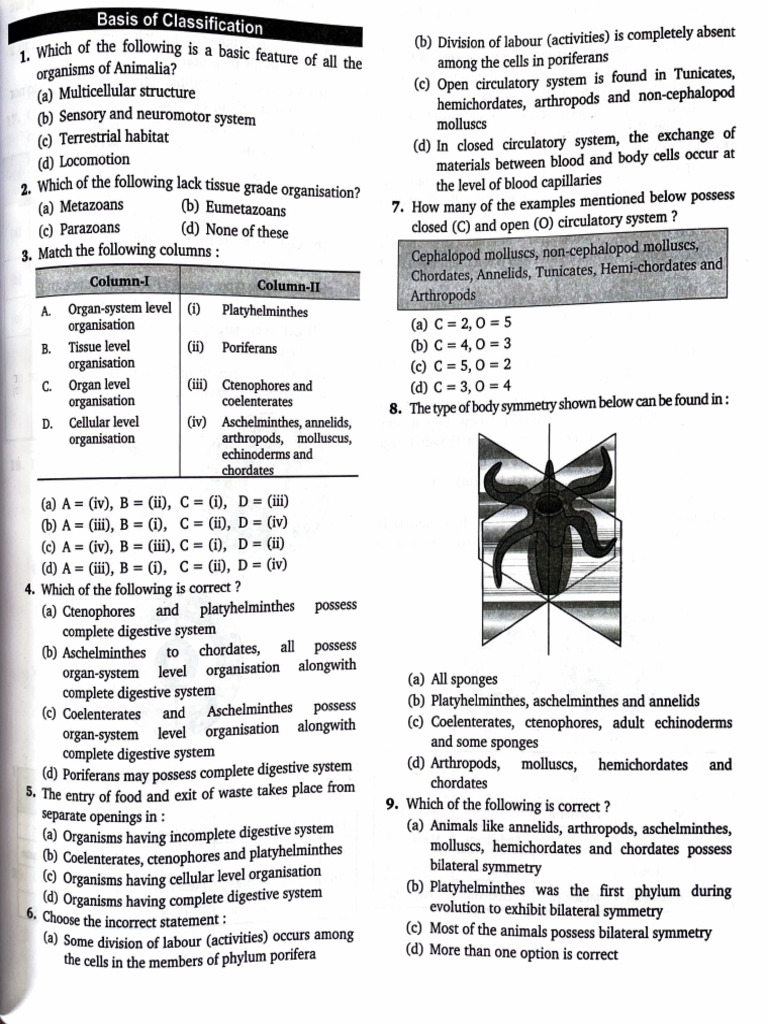 Zoology Quiz for Students | PDF