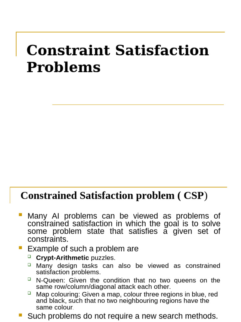 UNIT II Constraint Satisfaction | PDF | Theoretical Computer Science | Applied Mathematics