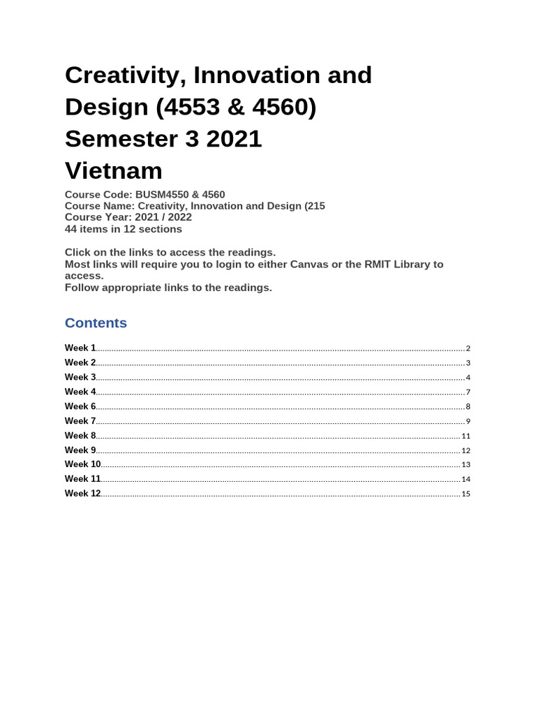 CID Reading List S3 2021 Vietnam | PDF | Creativity