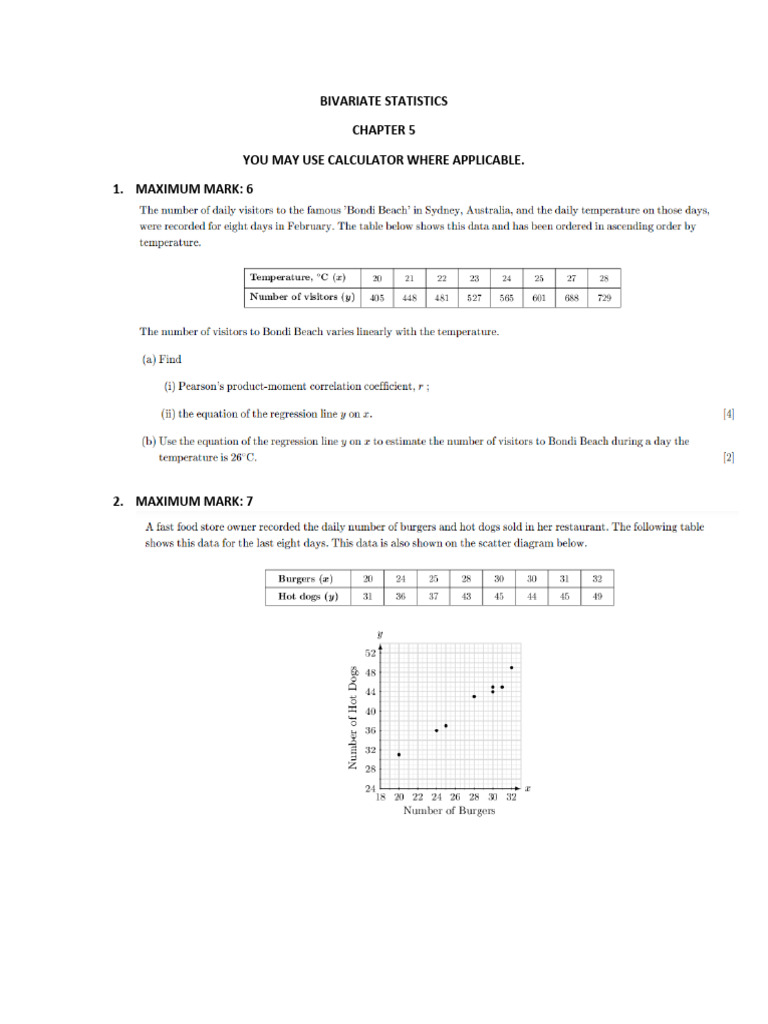 Ai SL Bivariate Stat | PDF