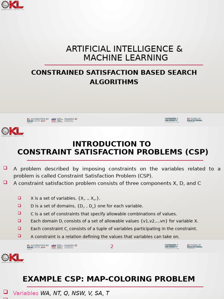 Session - 1 2 Co-2 Constrained Satisfaction Based Search Algorithms | PDF | Computer Programming ...