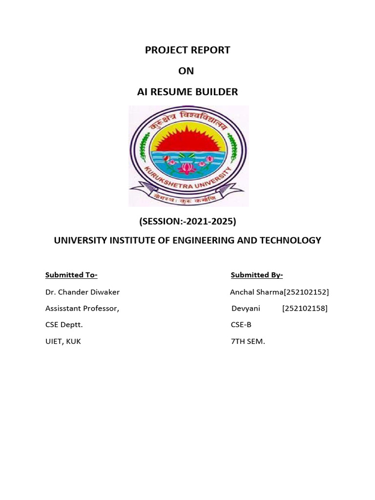 Ai-Resume-Builder Project Report | PDF | Databases | Web Development