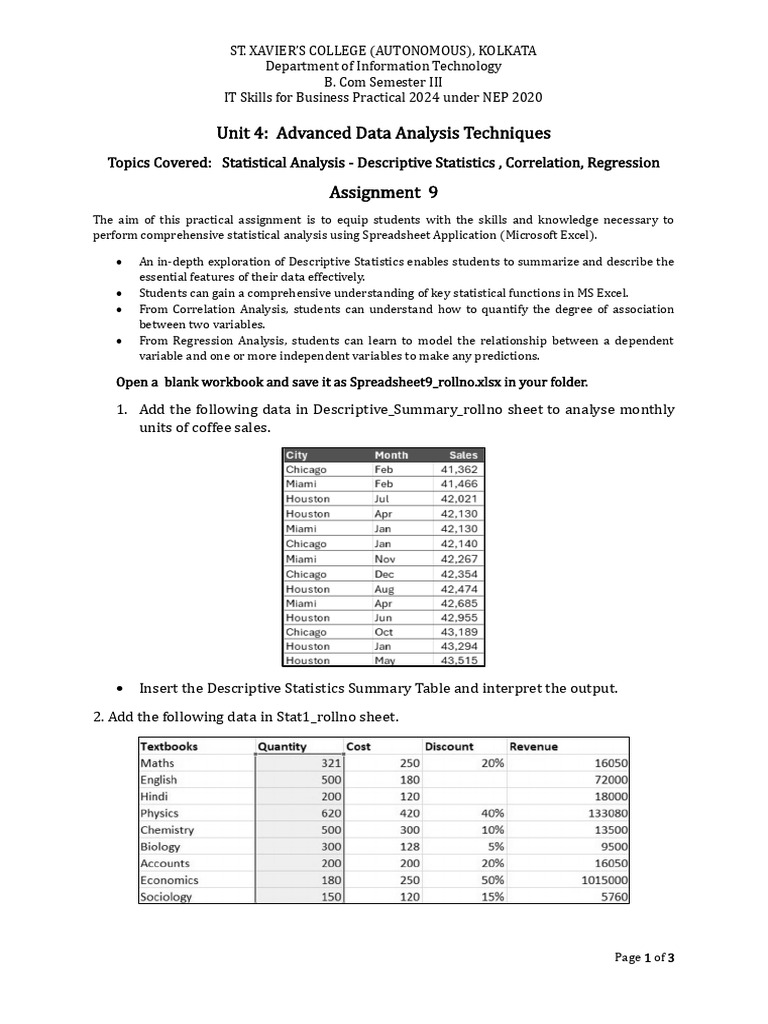 EXCEL 9 | PDF | Regression Analysis | Statistics