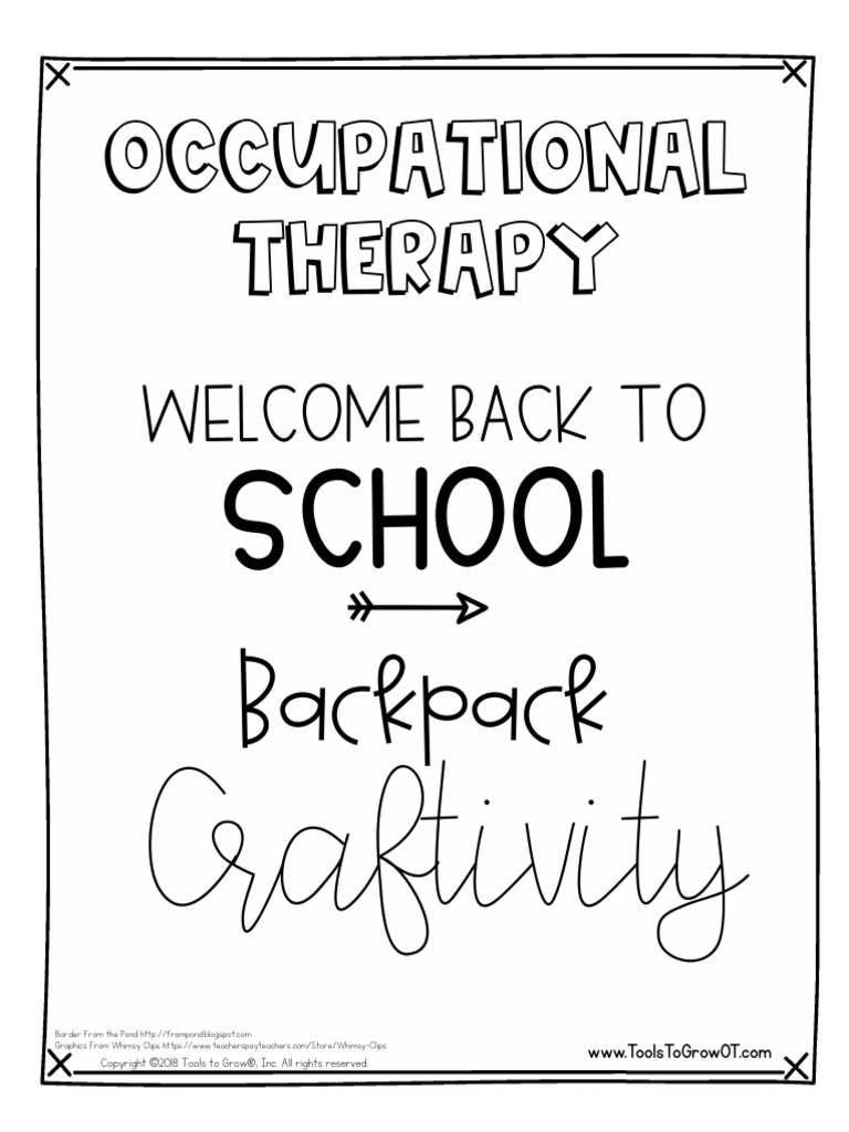 Ig5_OT Back to School Backpack | PDF | Occupational Therapy