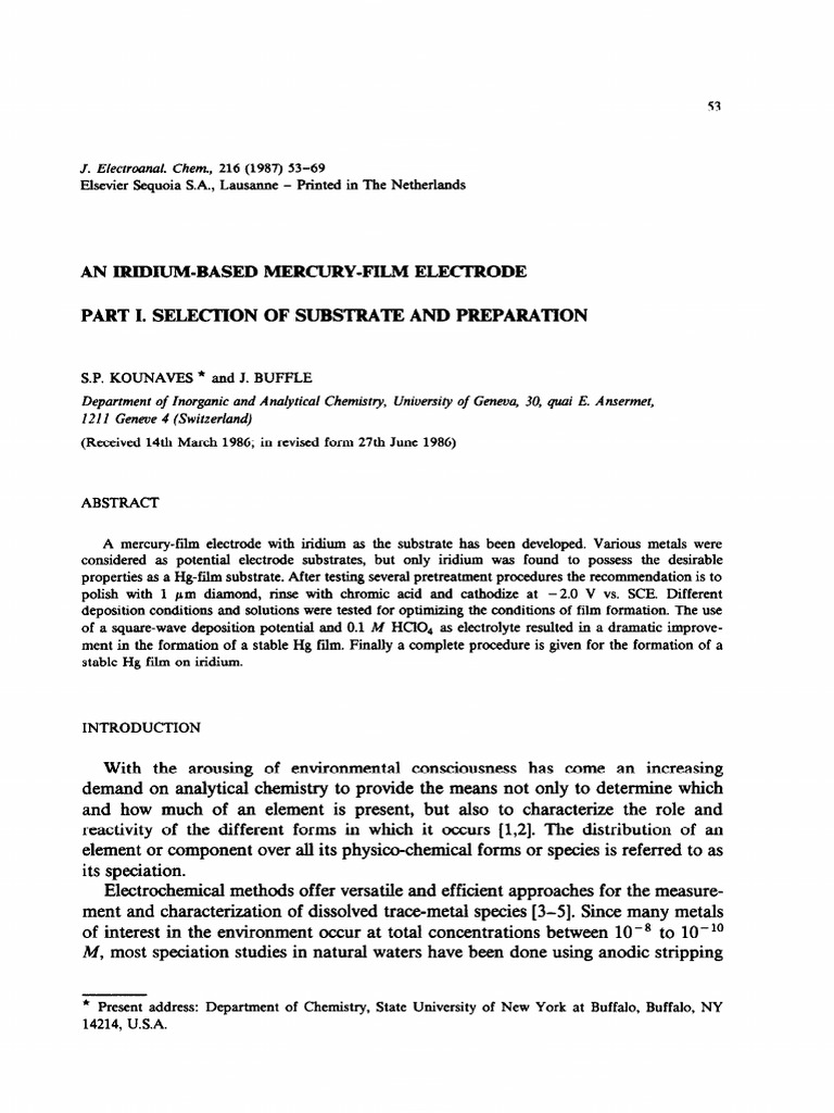 An Iridium-Based Mercury-Film Electrode | PDF | Solubility | Electricity