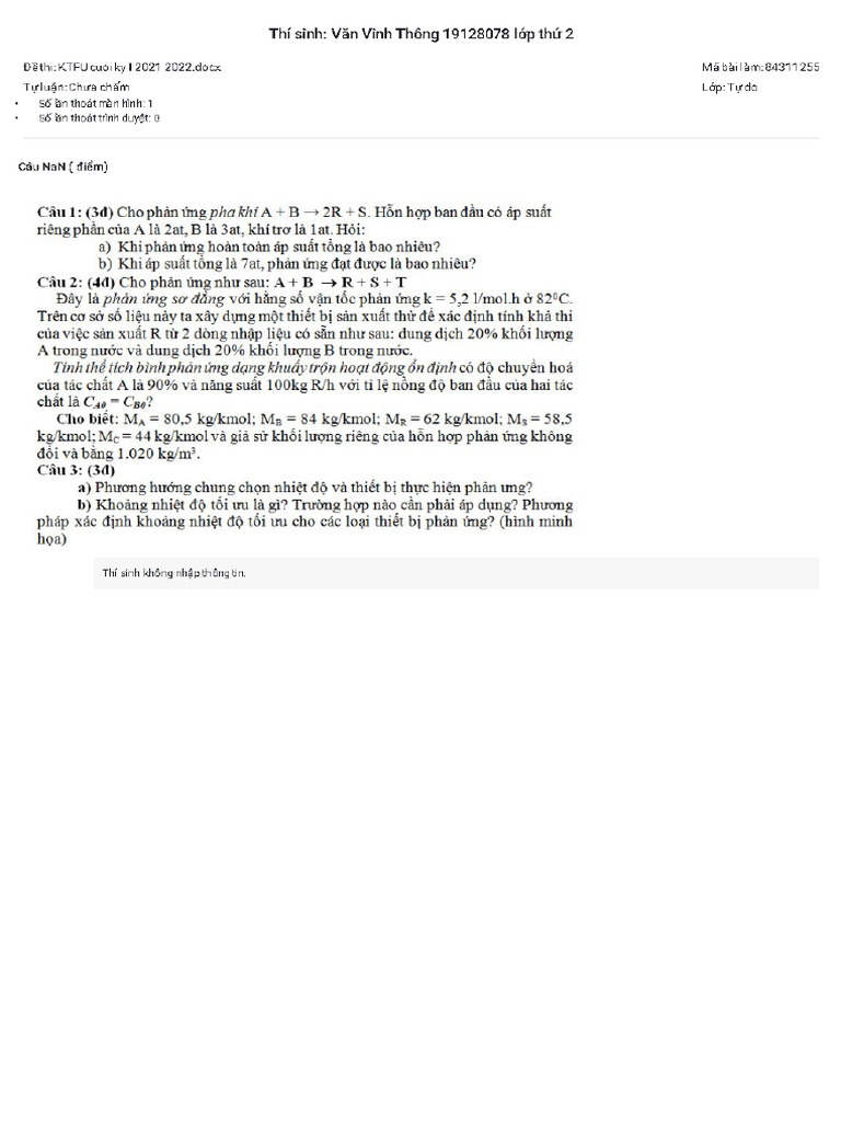 Van Vinh Thong 19128078 Lop Thu 2 - 84311255 | PDF