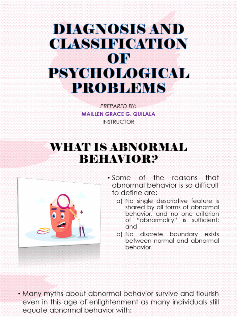 Classification of Abnormal Behavior | PDF | Diagnostic And Statistical ...