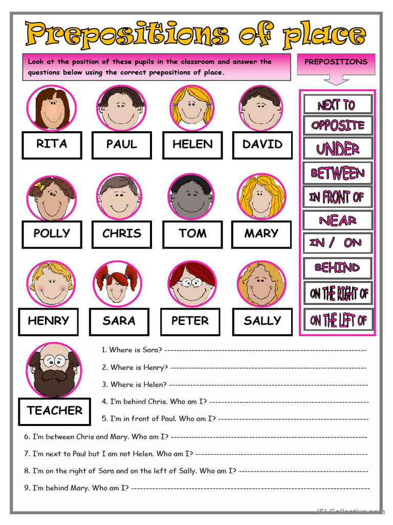 Prepositions of Place | PDF
