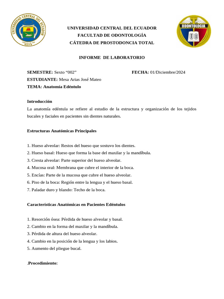 Anatomía Edéntula en Odontología | PDF | Odontología | Boca