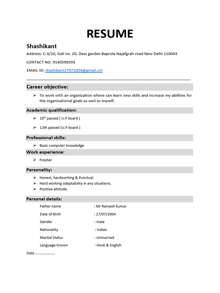 shashi resume | PDF