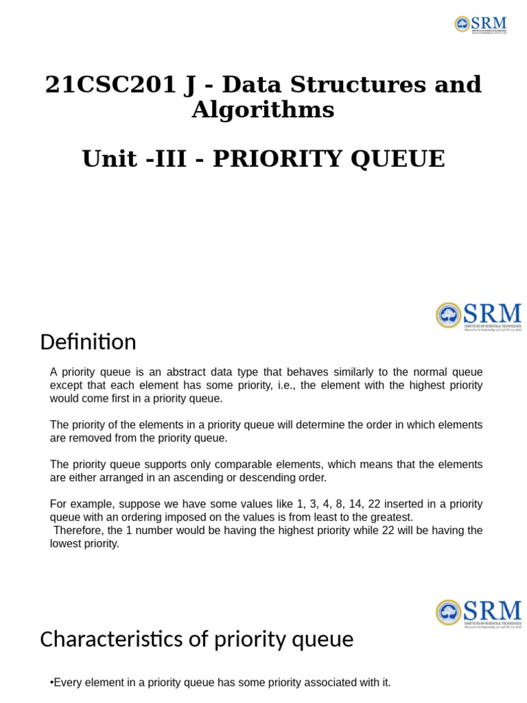 Unit III_ Priority Queue | PDF | Queue (Abstract Data Type ... Unit III_ Priority Queue | PDF | Queue (Abstract Data Type ...