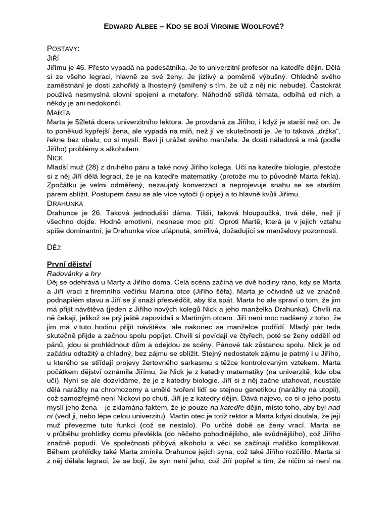Kopie Souboru 27) Edward Albee - Kdo Se Bojí Virginie Woolfové | PDF