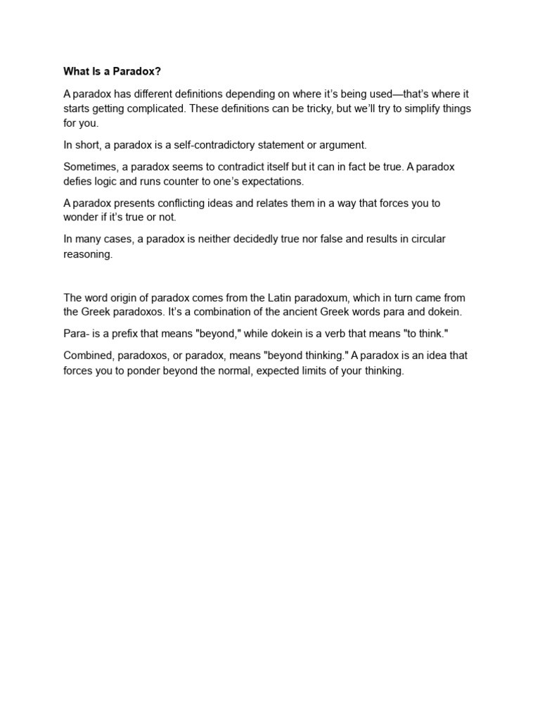 Paradox | PDF | Paradox | Logic