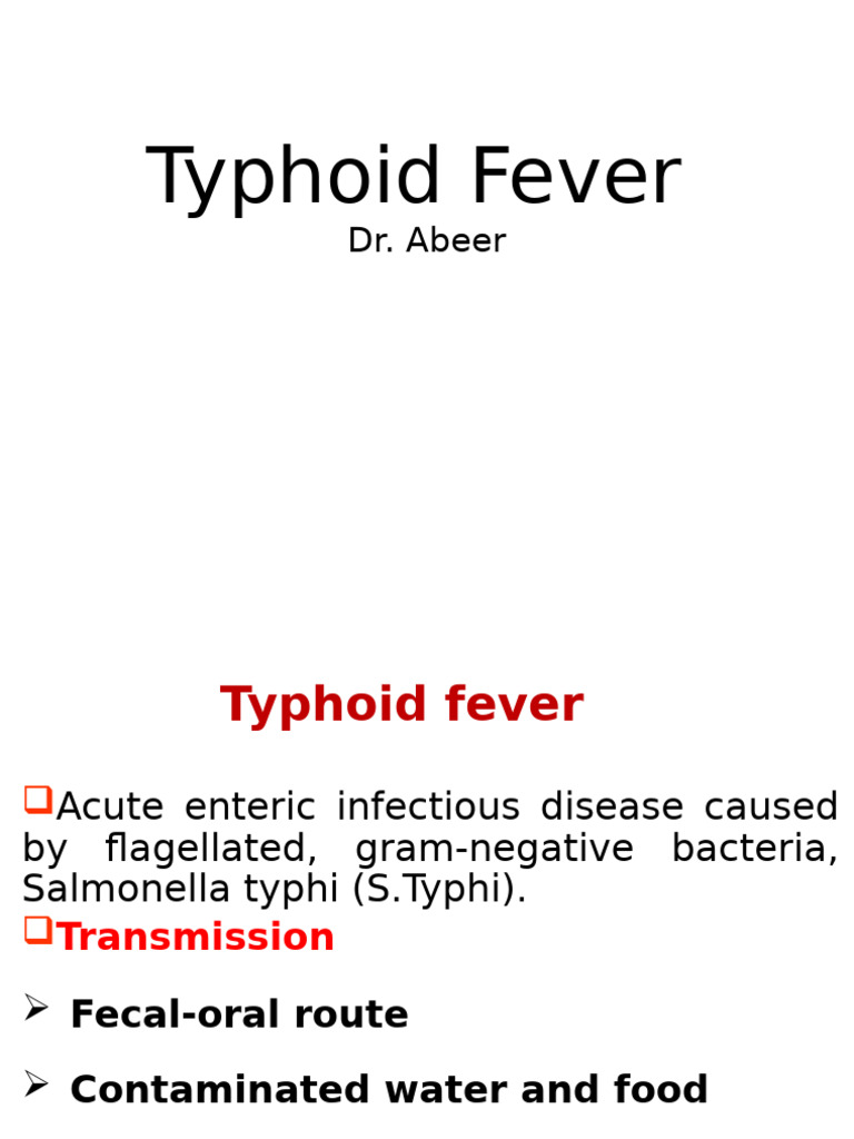 Typhoid Fever | PDF