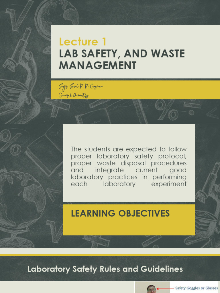 Lecture 1.1 - Lab safety-waste management & Glasswares | PDF | Laboratories