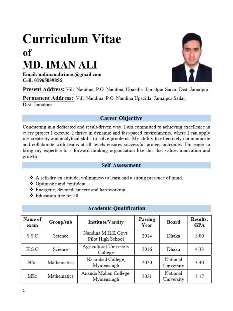 cv of Iman Ali | PDF