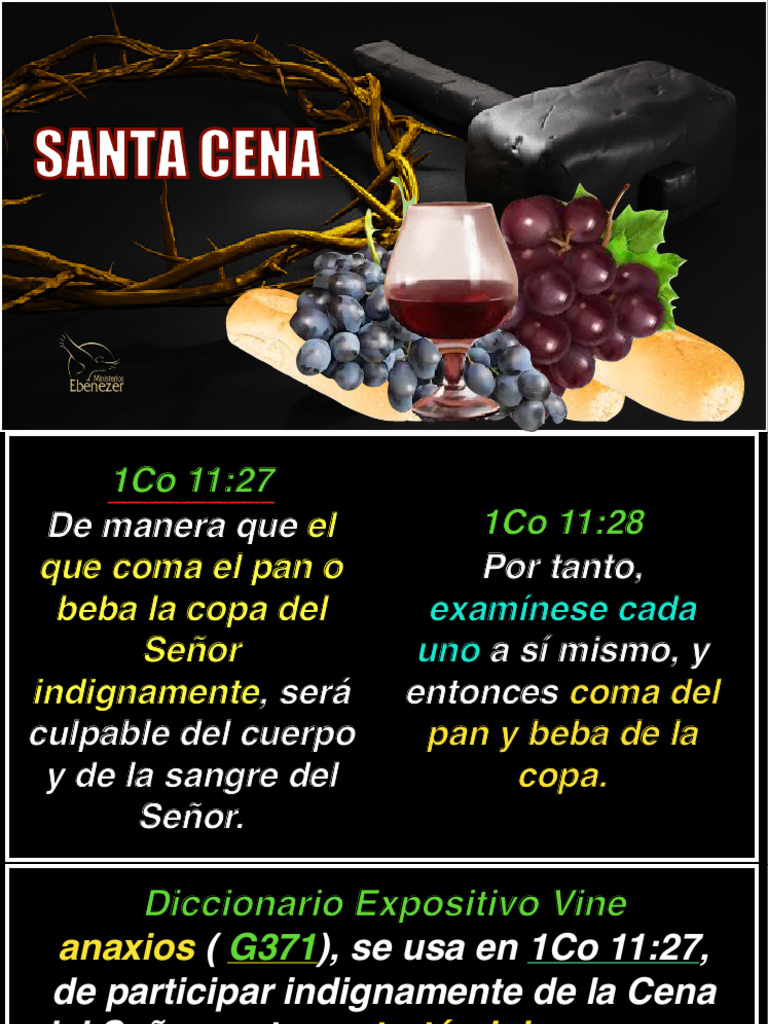 Santa Cena | PDF | eucaristía | Cristo (título)