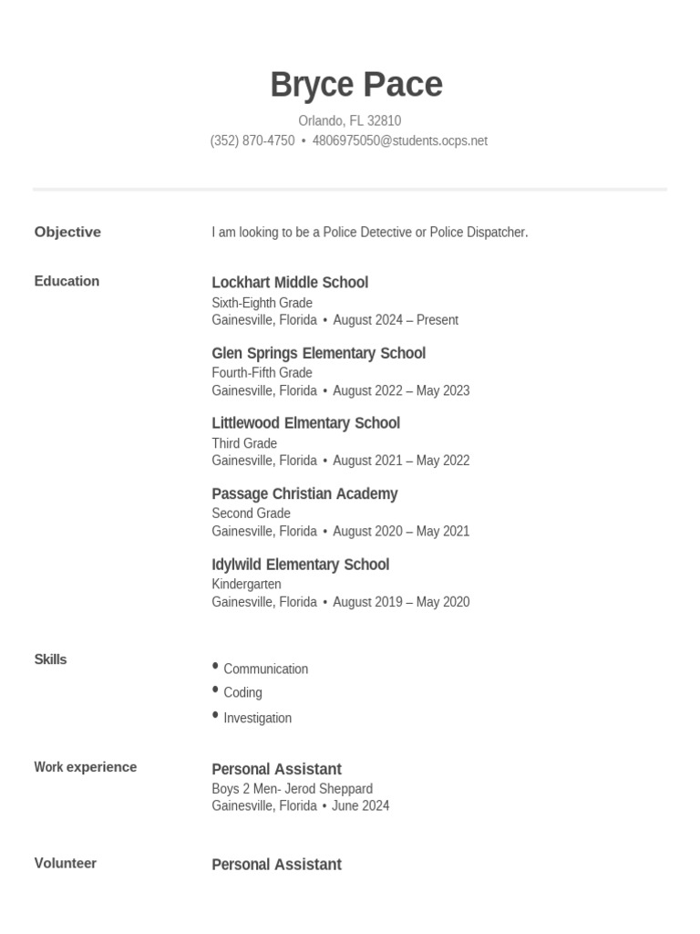 Bryce Pace: Lockhart Middle School | PDF