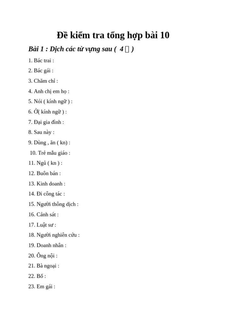 Đề kiểm ra tổng hợp bài 10 sc1 | PDF