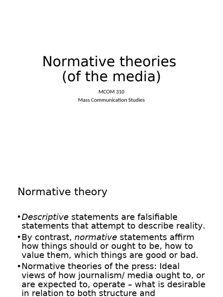 Normative Theories | PDF | Communism | Liberalism