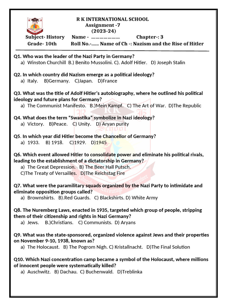 Nazism and the Rise of Hitler. | PDF | Nazi Germany | Adolf Hitler