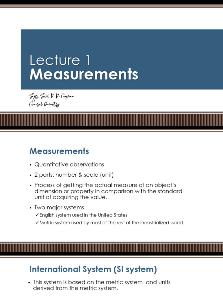 Lecture 1.2 Measurements'ppt | PDF | Fahrenheit | Significant Figures