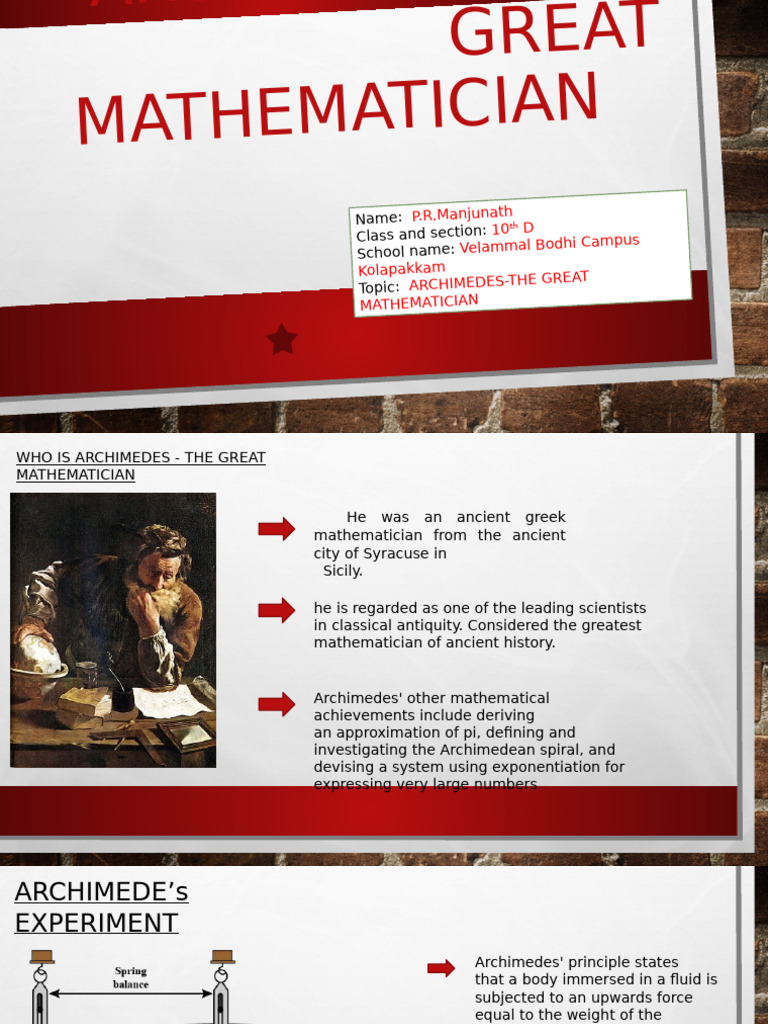 Archimedes Ppt Maths Record | PDF | Mathematics