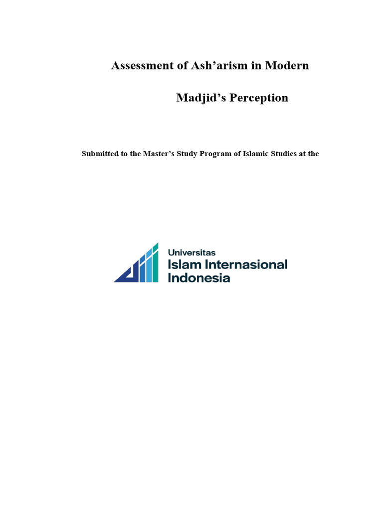 Ash'arism in Modern Indonesia: Nasution vs. Madjid | PDF | Thought | Sufism
