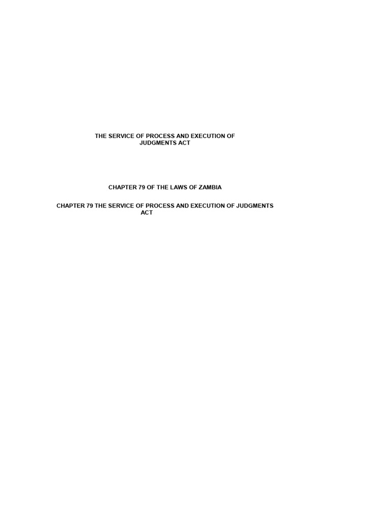 Service of Process and Execution of Judgement Act | PDF | Summons | Lawsuit