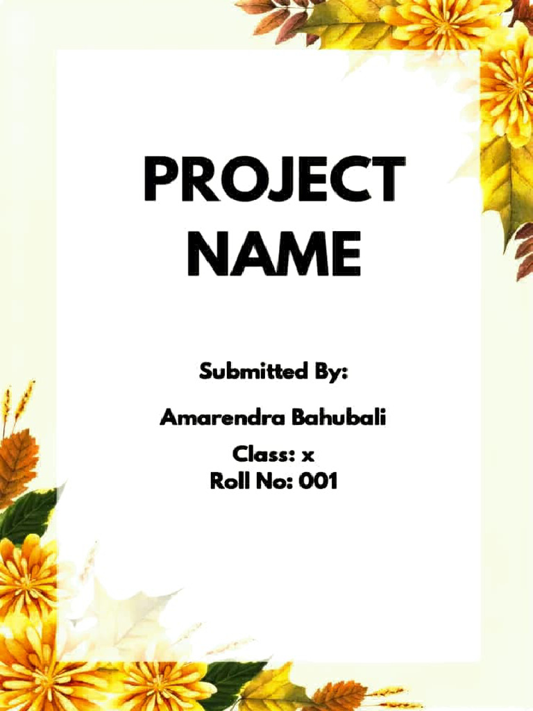 Sample Cover Page For Project | PDF