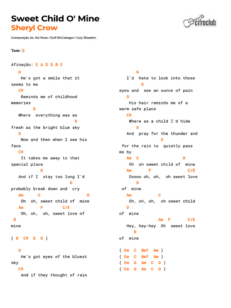 Sheryl Crow - Sweet Child O'Mine | PDF
