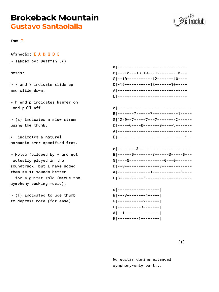 Gustavo Santaollala - Brokeback Montain | PDF