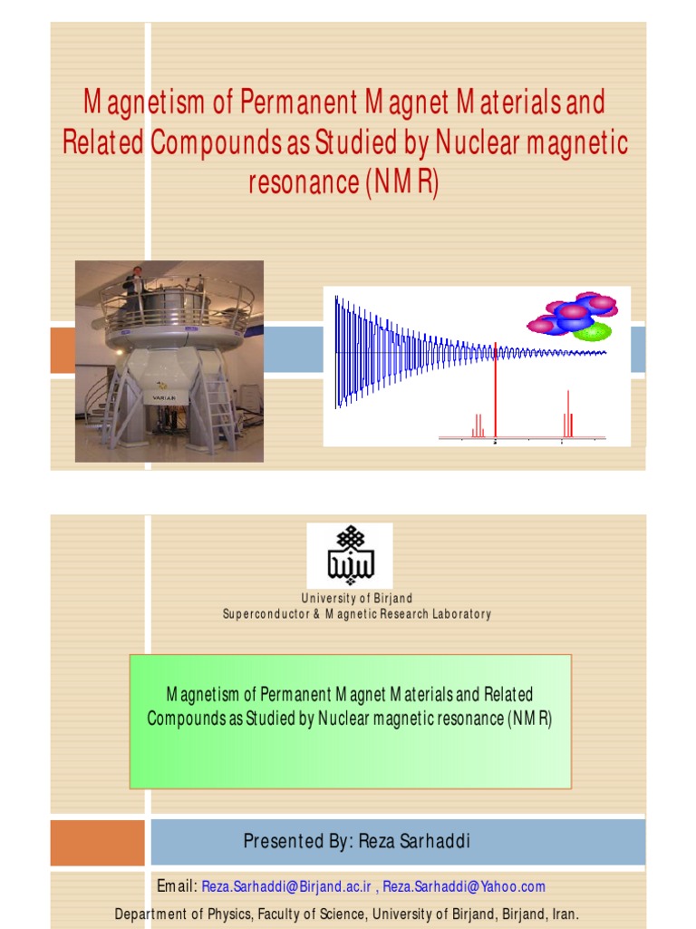 NMR Study of Permanent Magnet Materials | PDF | Optics | Physical ...