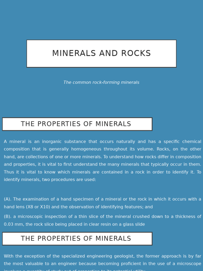 Minerals and rocks | PDF | Minerals | Crystal