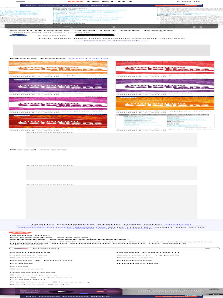 Solutions 3rd Int Wb Keys by Victoria - Issuu 3 | PDF