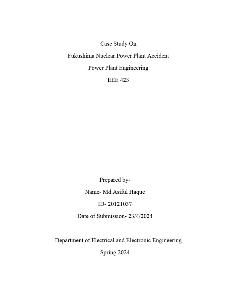 Fukushima Nuclear Accident Case Study | PDF | Fukushima Daiichi Nuclear ...