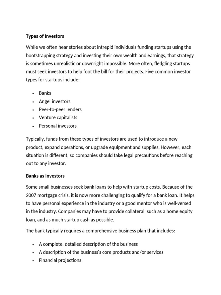 Topic-13 Types of Investor | PDF | Venture Capital | Corporate Finance