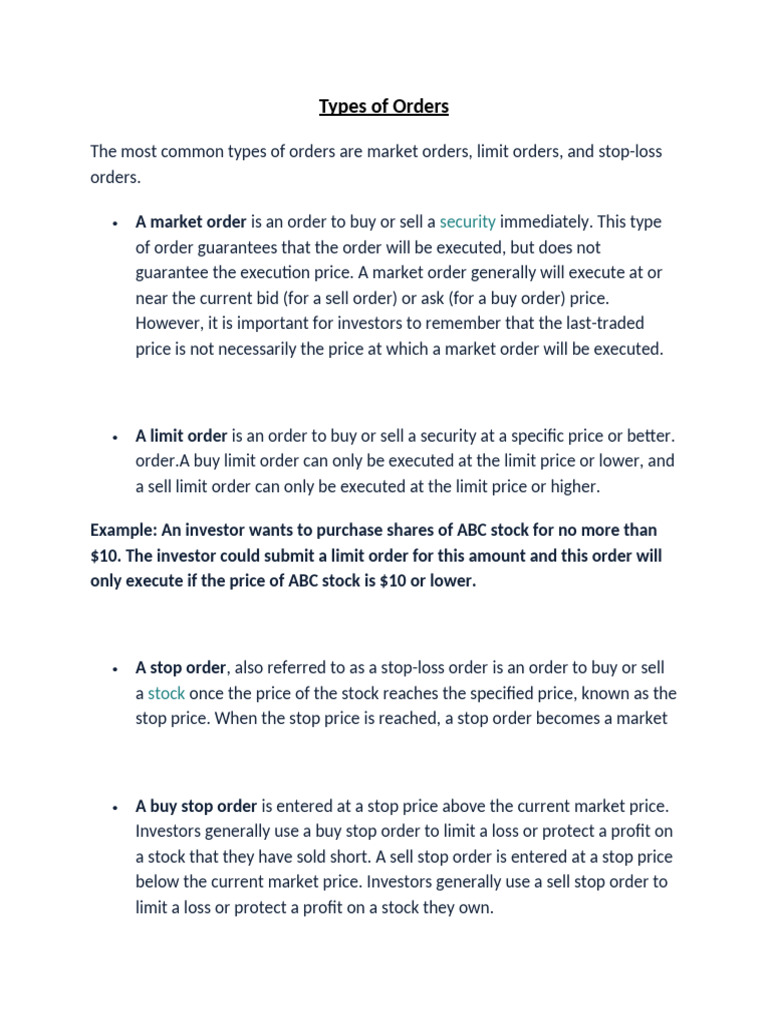 types of order | PDF