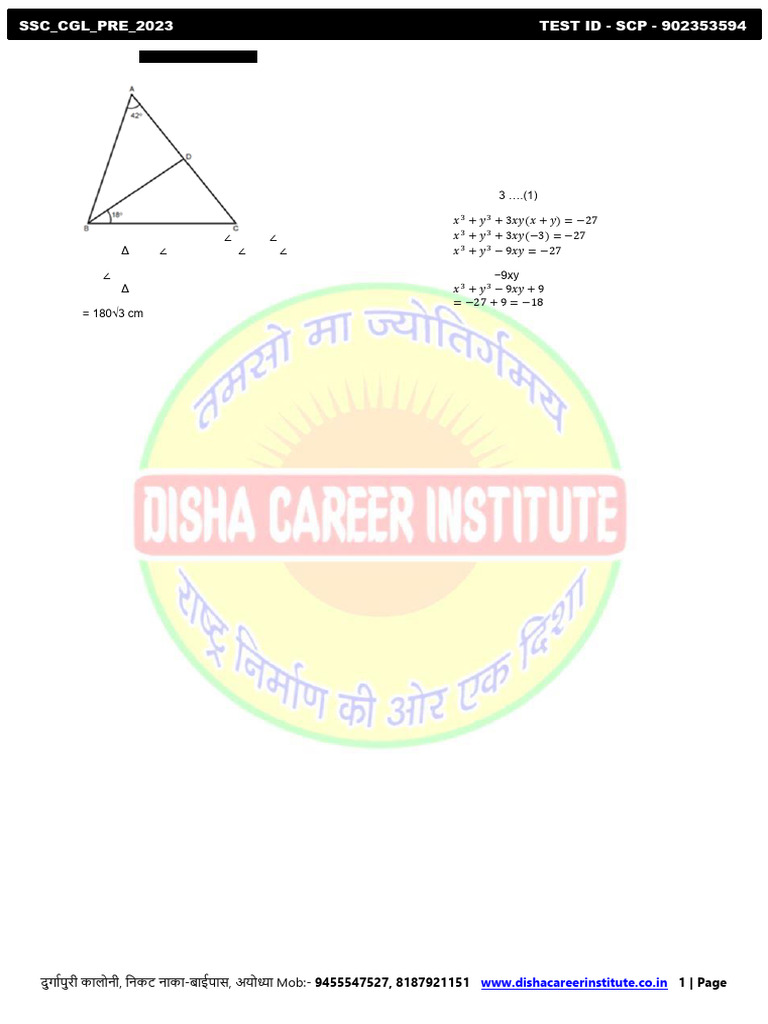 SSC CGL Pre 01 (Eng Sol) - 1 | PDF | Verb