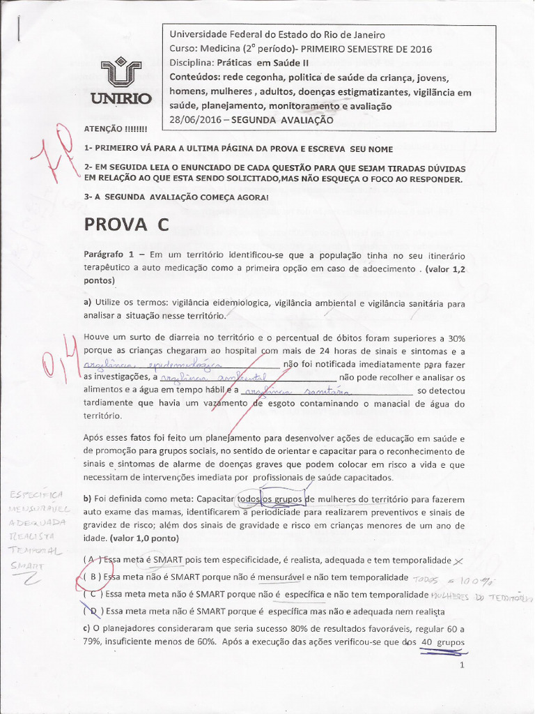 Prova Antiga PS P2 2015 | PDF
