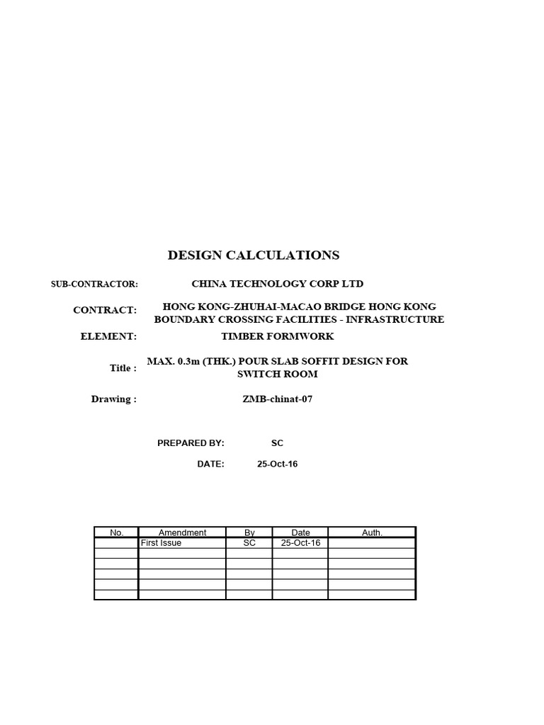 Max.0.3 M (THK.) Slab Soffit Design | PDF | Concrete | Plywood