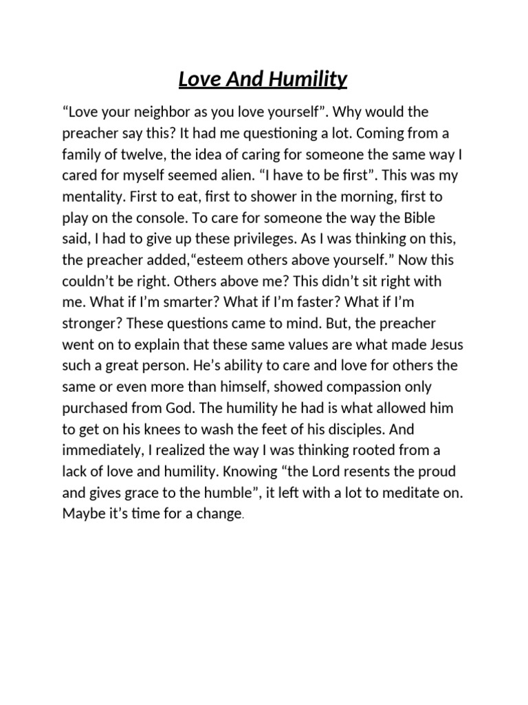 Love and Humility | PDF