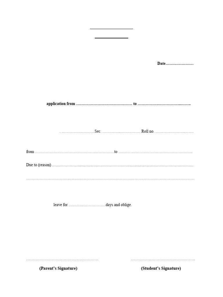 Students Leave Application | PDF